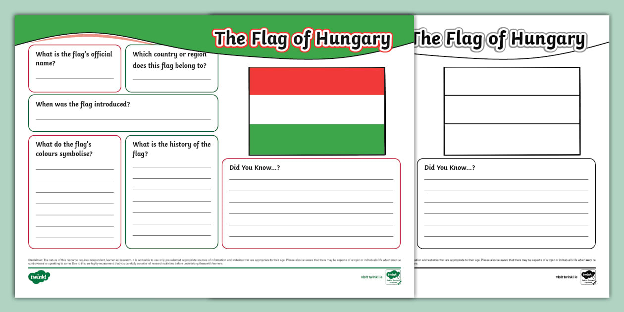 Hungary Flag Fact File Template - Twinkl Writing - Twinkl