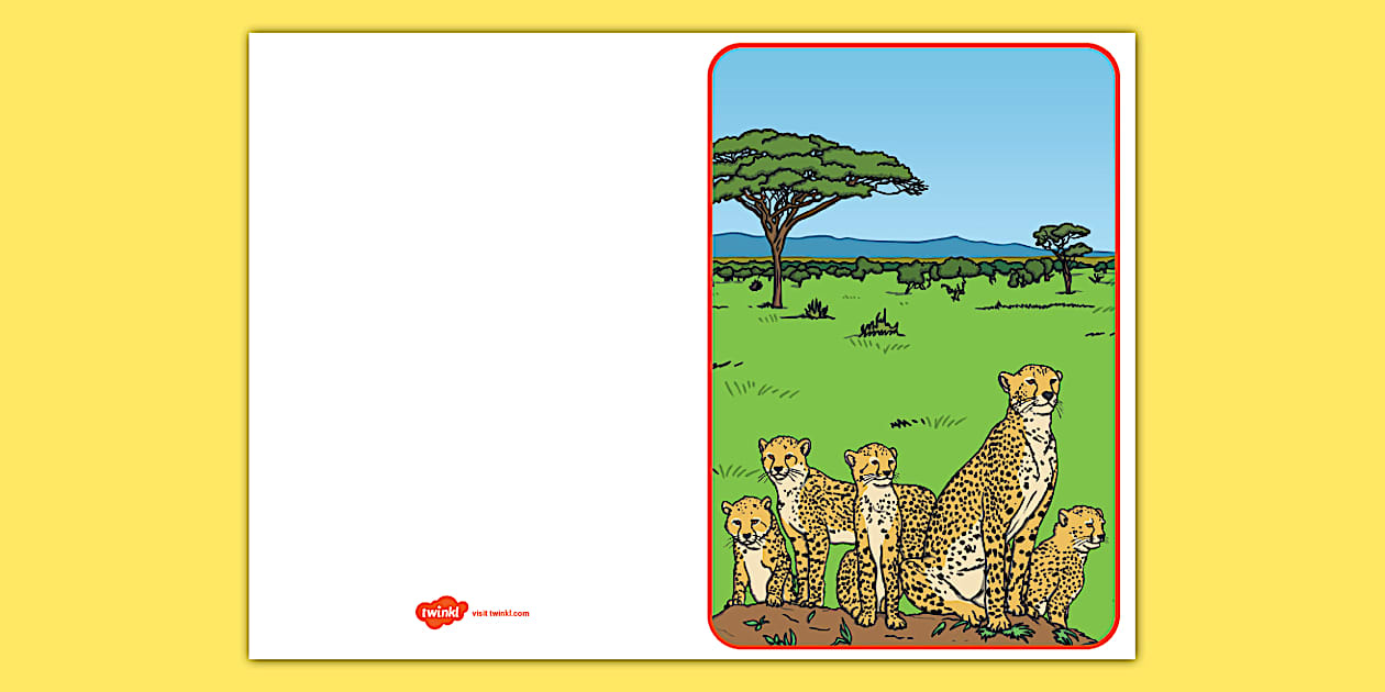 Printable Cheetah Card (teacher made) - Twinkl