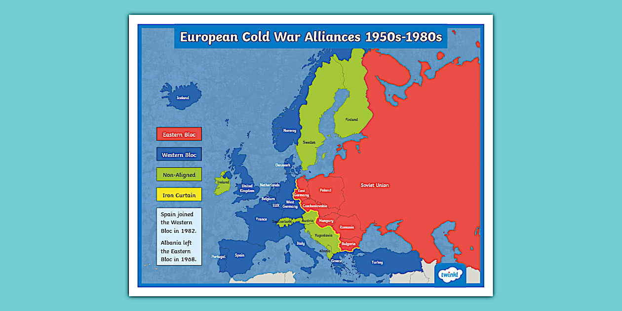 European Cold War Alliances Map 1950s-1980s (teacher made)