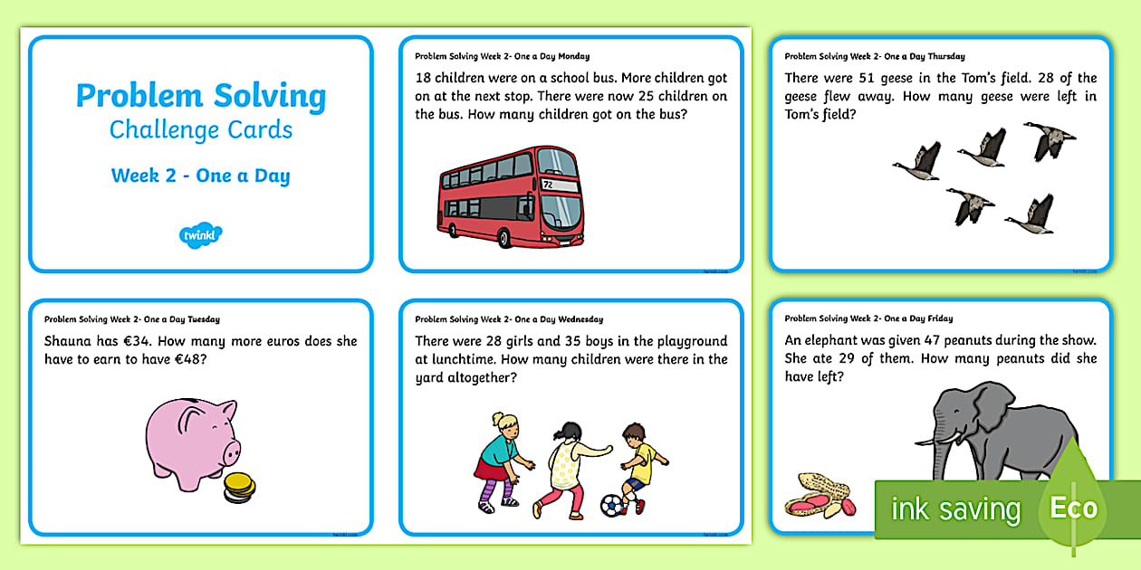 Week 2 - Problem Solving - One a day - Challenge Cards