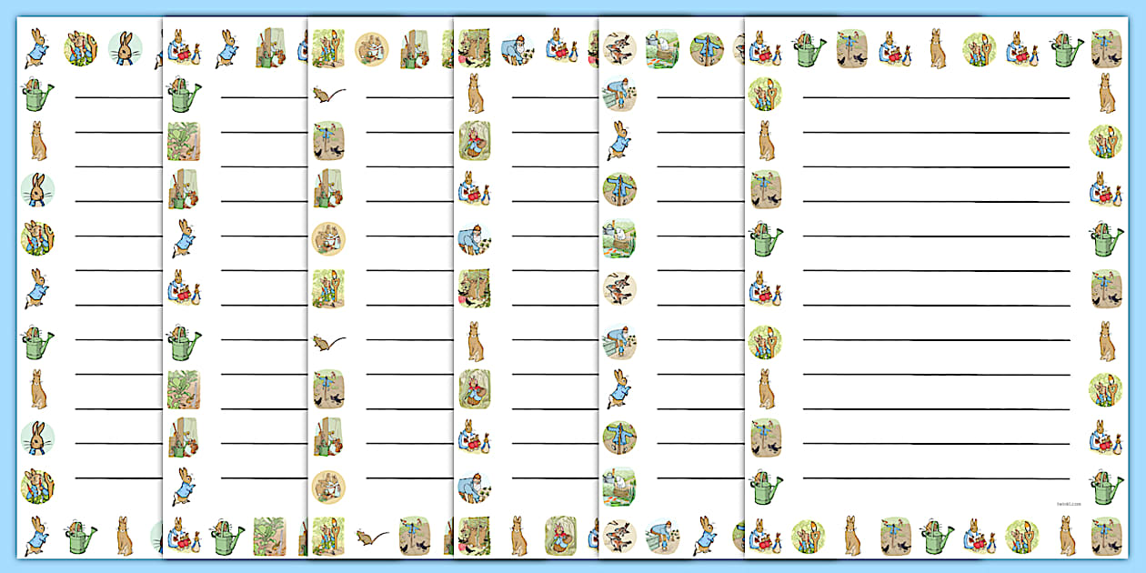 Editable The Tale of Peter Rabbit Page Borders - Twinkl