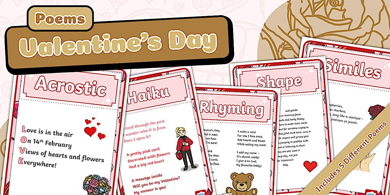 * NEW * KS1 Valentine's Day Poems Examples - Twinkl
