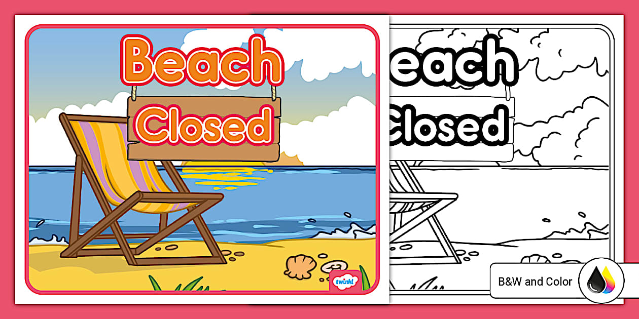 Beach Closed Sign for Dramatic Play Activities | Twinkl USA