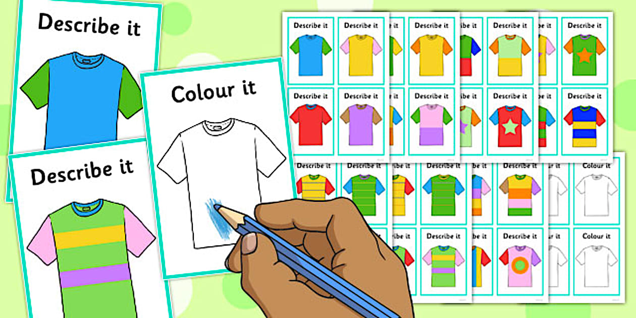 Describe It Color It T-Shirts Game (Teacher-Made) - Twinkl