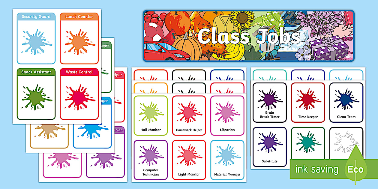 Colors Classroom Jobs Display Pack (Teacher-Made) - Twinkl