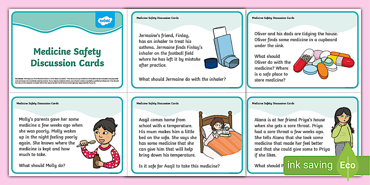 Medicine Safety Discussion Cards (teacher made) - Twinkl