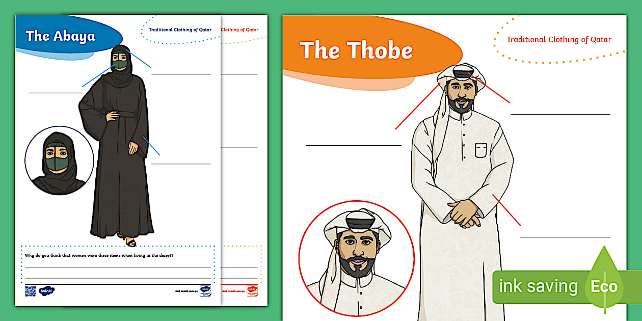 Traditional Clothing of Qatar Labelling Activity