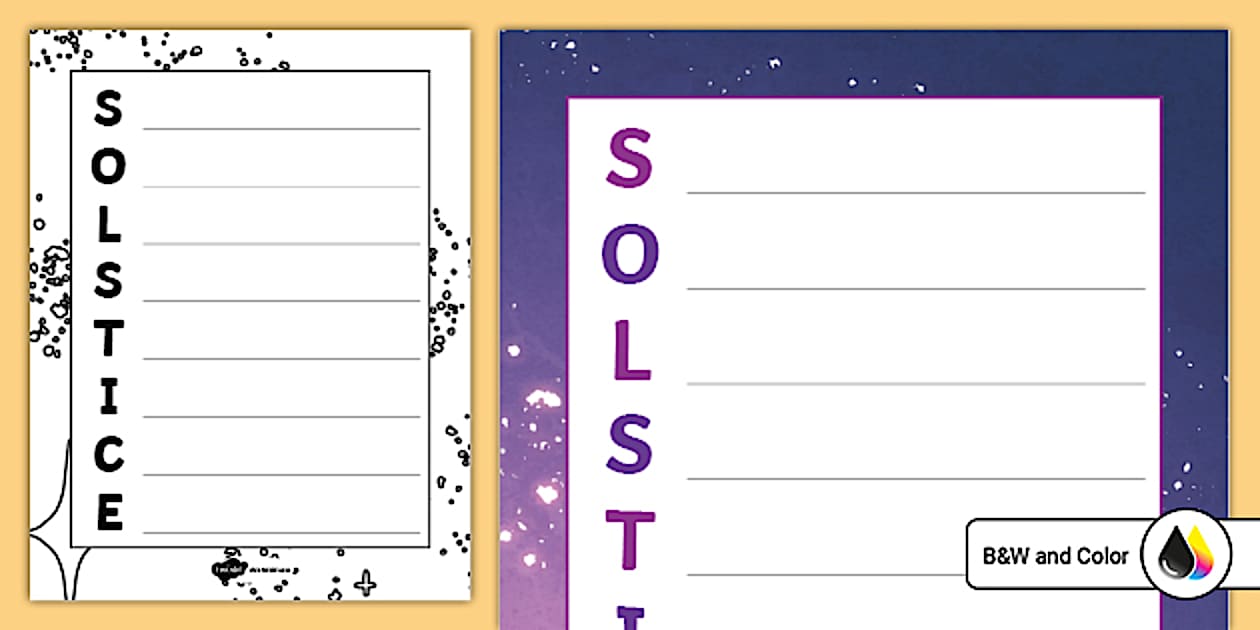 Solstice Acrostic Poem (Teacher-Made) - Twinkl