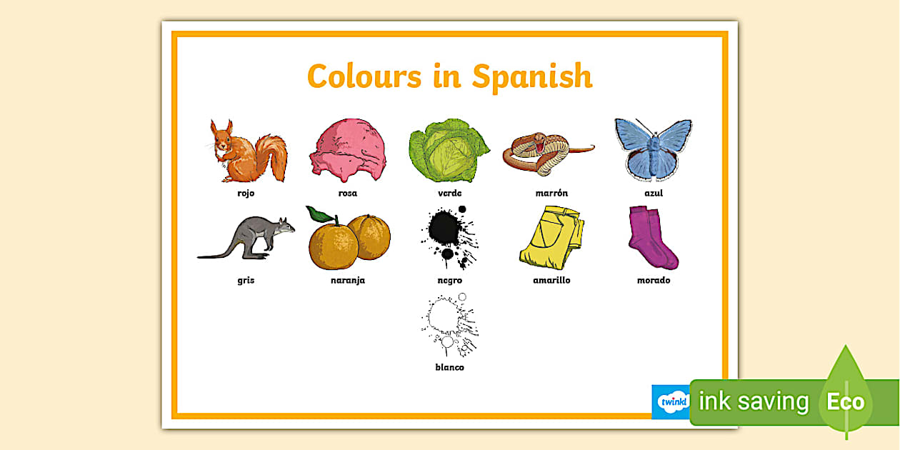 👉 Colours in Spanish Word Mat (Teacher-Made) - Twinkl