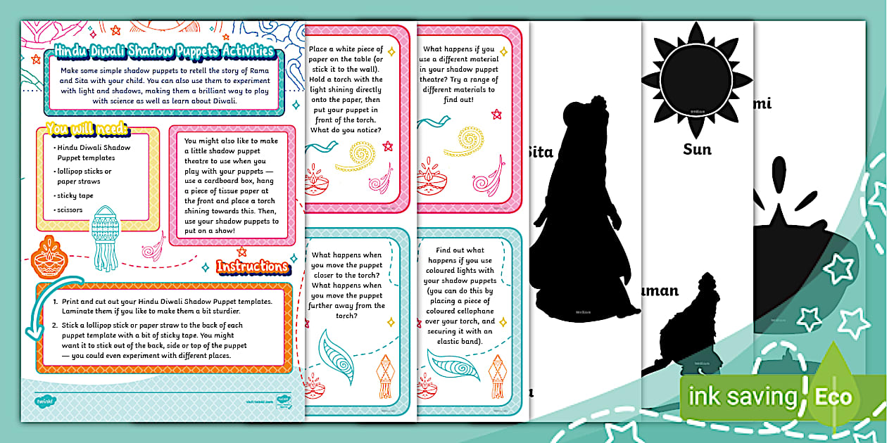 Hindu Diwali Shadow Puppets Activities (teacher made)