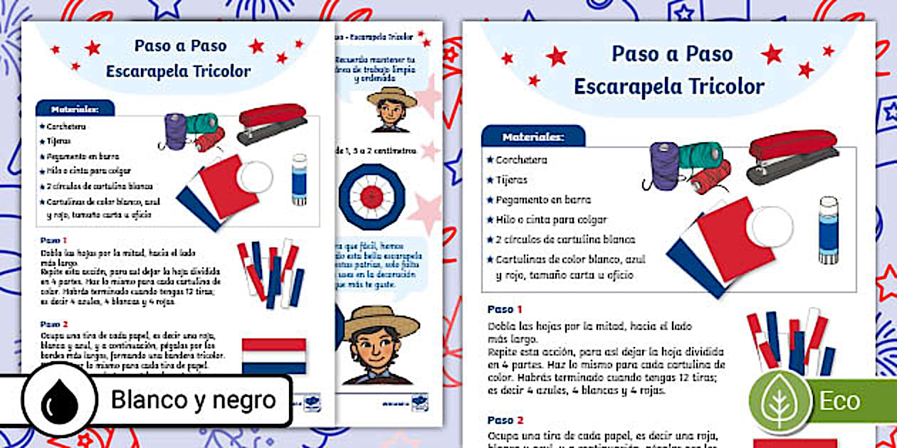 Manualidad: Paso a Paso Escarapela Tricolor - Twinkl