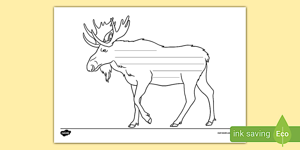 Moose Writing Template (Teacher-Made) - Twinkl