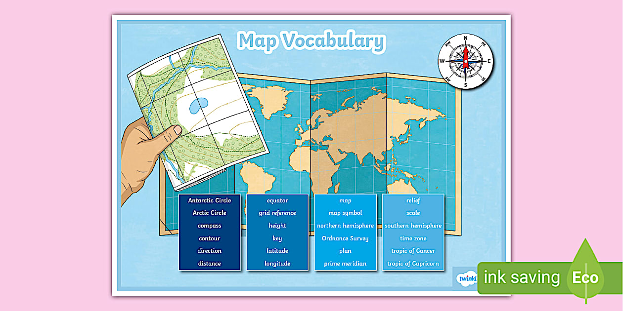 Map Vocabulary Word Bank - Twinkl - KS2