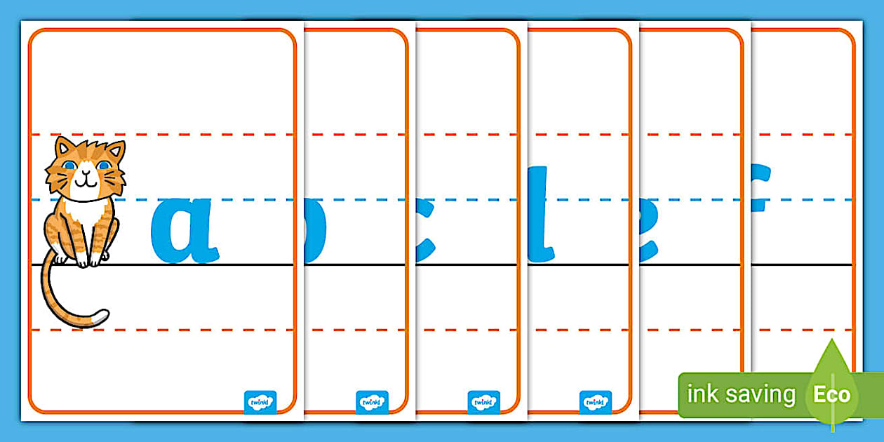 Cat Thirds Handwriting Letter Formation Display Poster