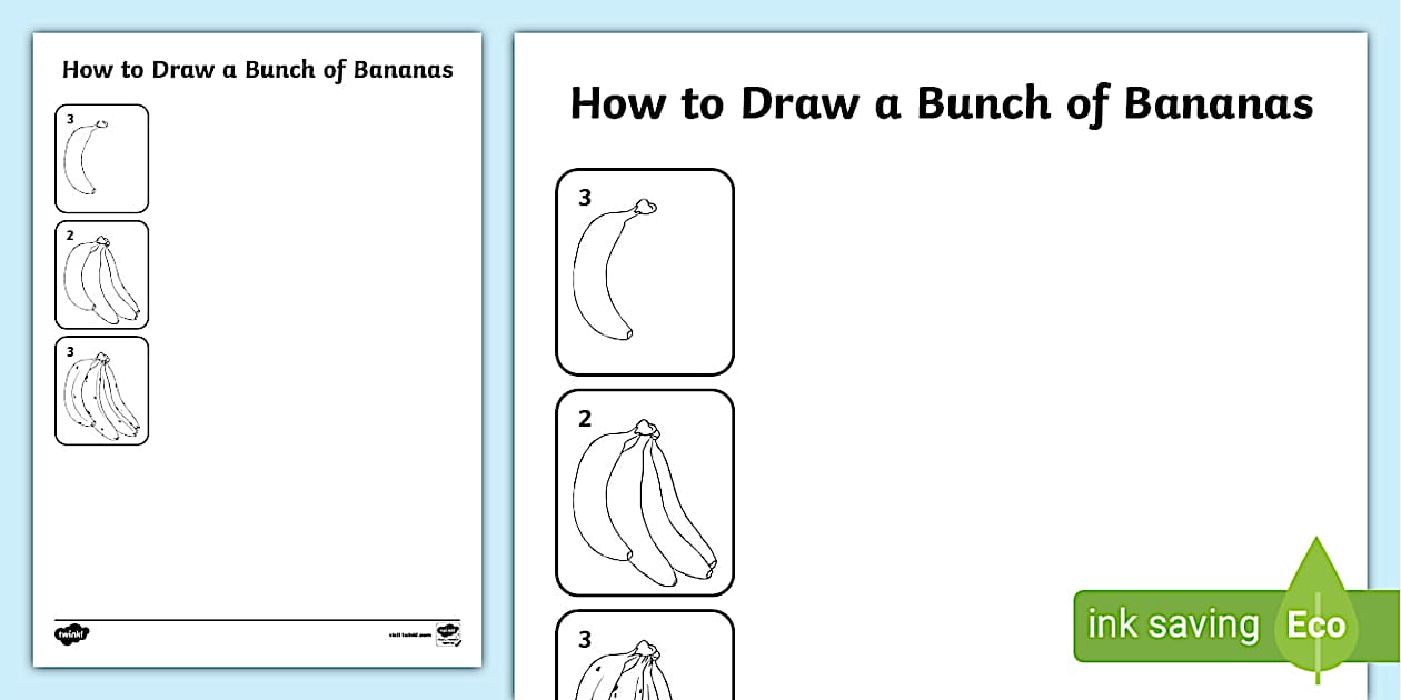 How to Draw a Bunch of Bananas (teacher made) - Twinkl