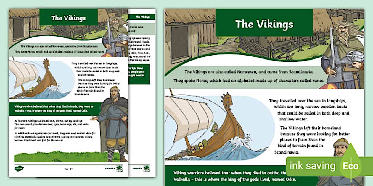 Viking Fact File Worksheets | Third and Fourth Class