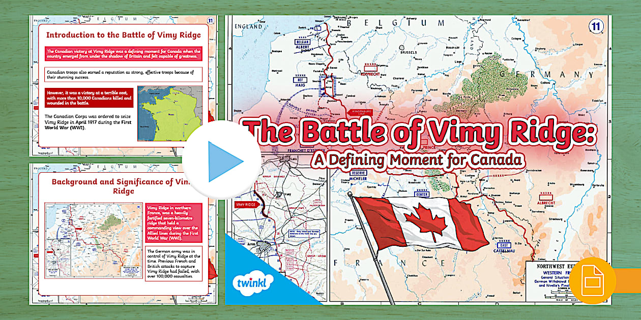 Battle of Vimy Ridge PowerPoint Junior/Intermediate - Twinkl