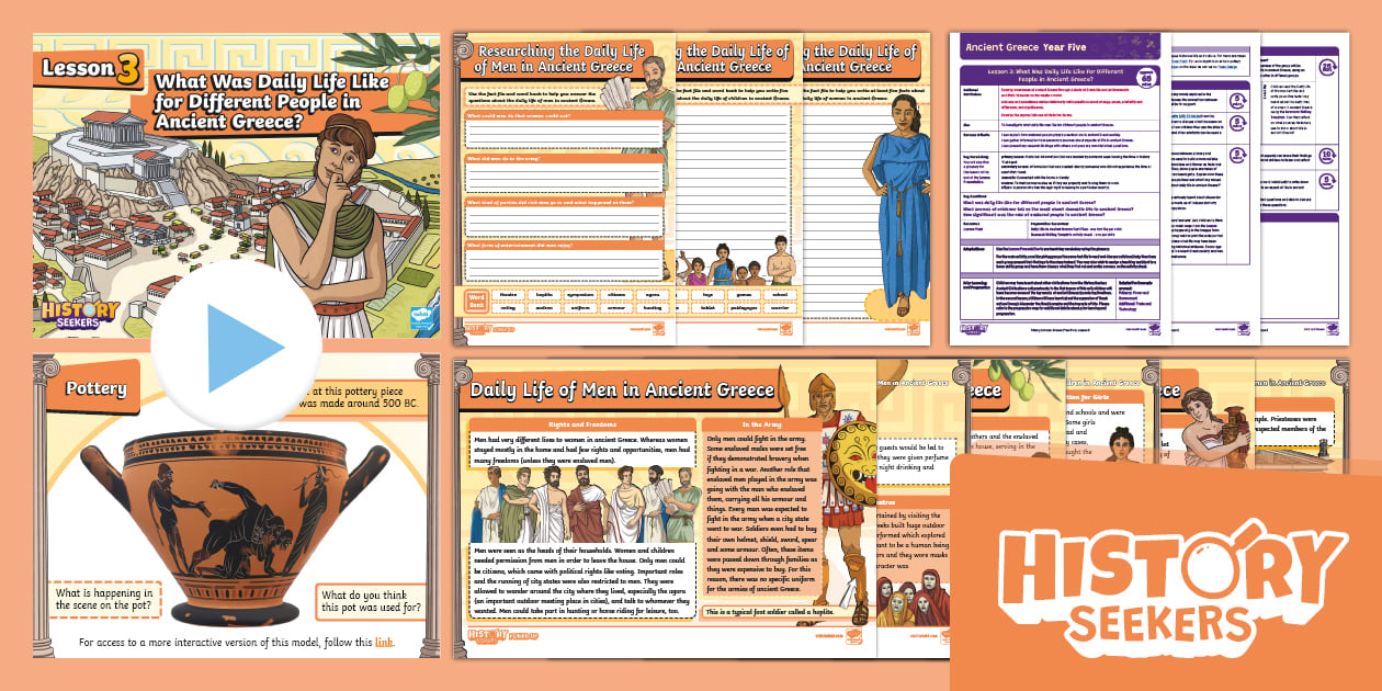 Ancient Greece Lesson Pack 3: Daily Life in Ancient Greece