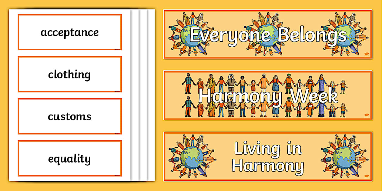 Harmony Week Word Wall Pack - Australia (teacher made)