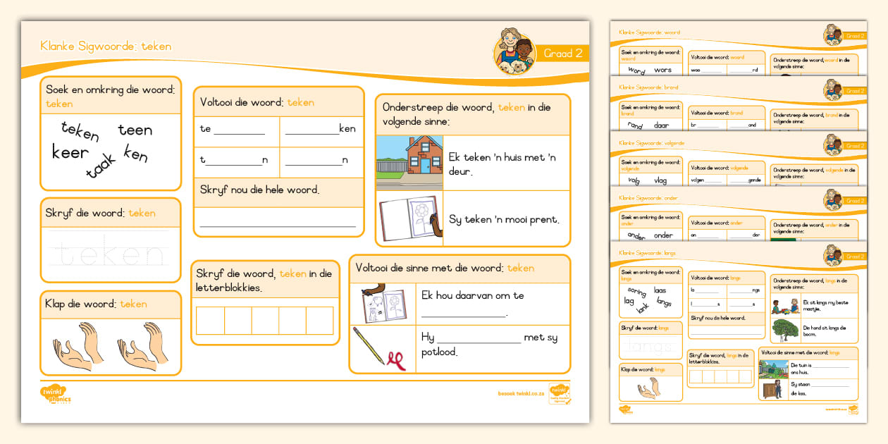 FREE! - Graad 2 Klanke Sigwoorde bl- (teacher made) - Twinkl