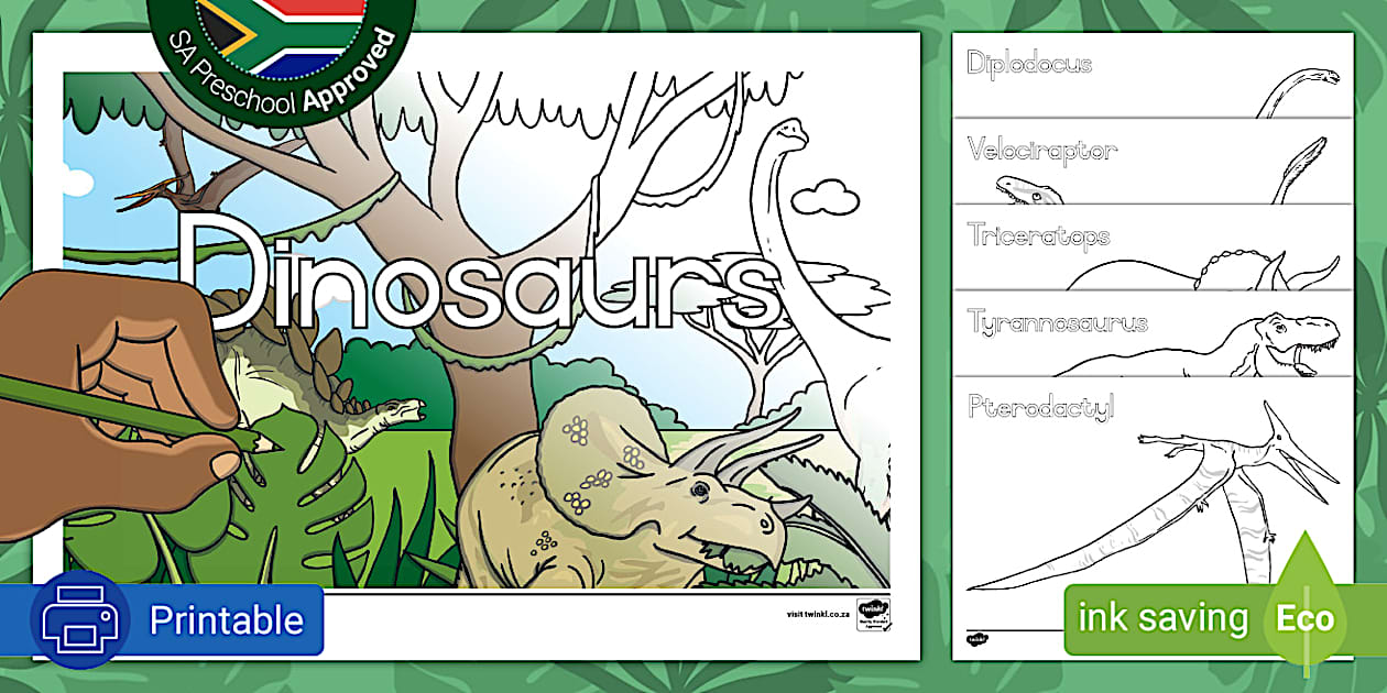 Dinosaur Colouring Pages - Twinkl South Africa - Twinkl