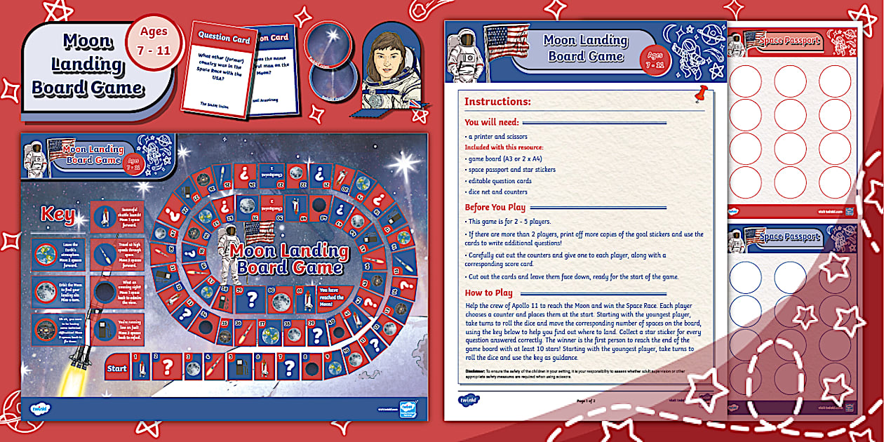 Moon Landing Board Game (Ages 7 - 11) (Teacher-Made)