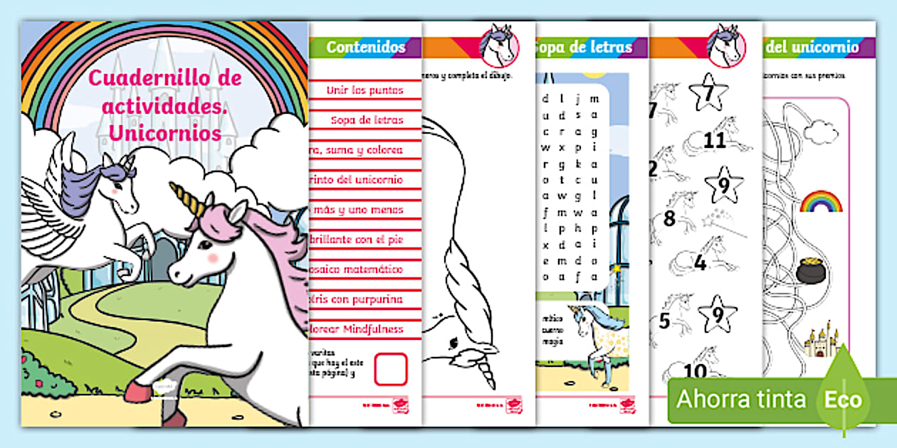 Cuadernillo de actividades: Unicornios - Twinkl
