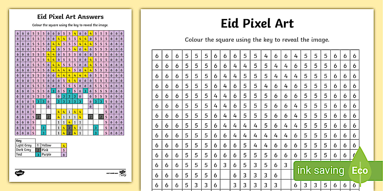 Eid Pixel Art Template | Twinkl | Religion | Pixel Art | KS1