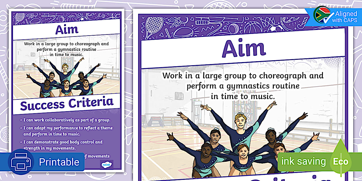 Grade 6 Physical Fitness Gymnastics Movement Aims Poster