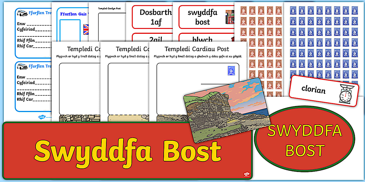 Pecyn Chwarae Rôl Swyddfa Bost (teacher made) - Twinkl