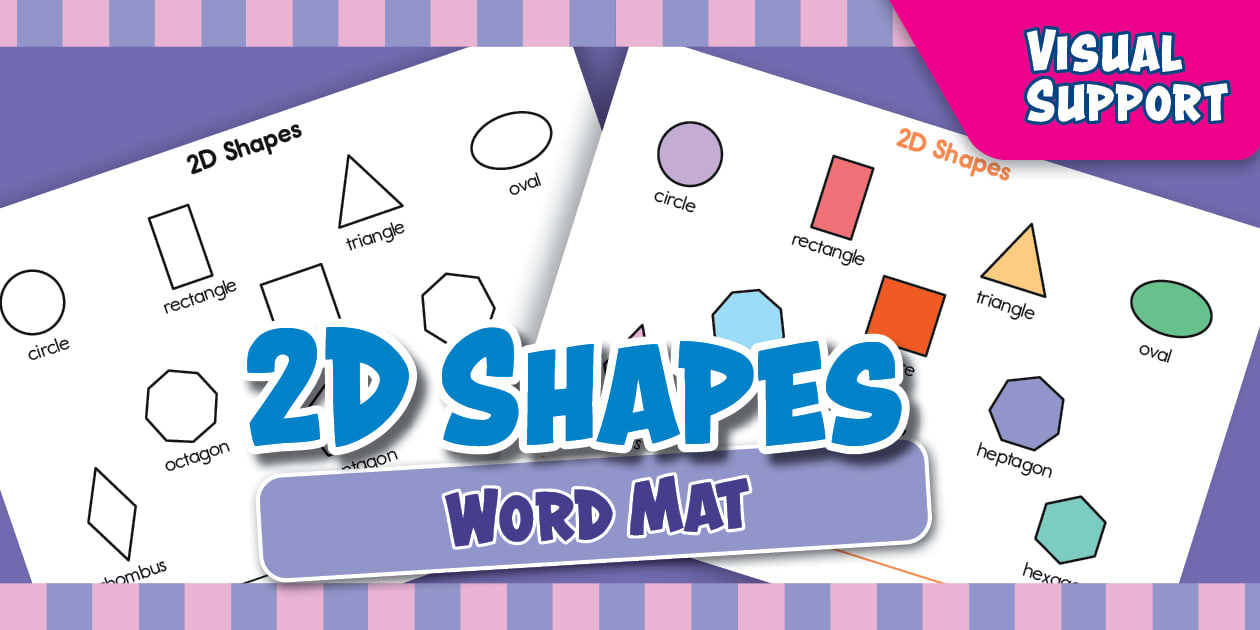 2D Shapes Word Mat (teacher made) - Twinkl