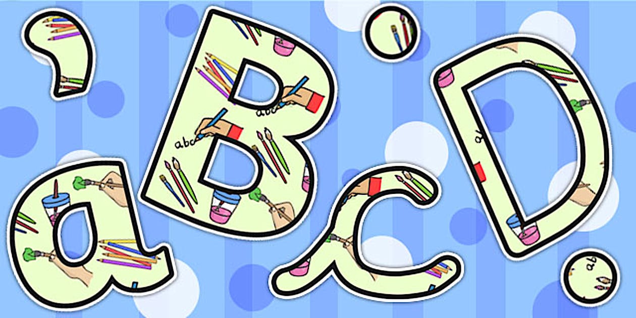 Cursive Mark Making Area Themed Display Lettering - Twinkl