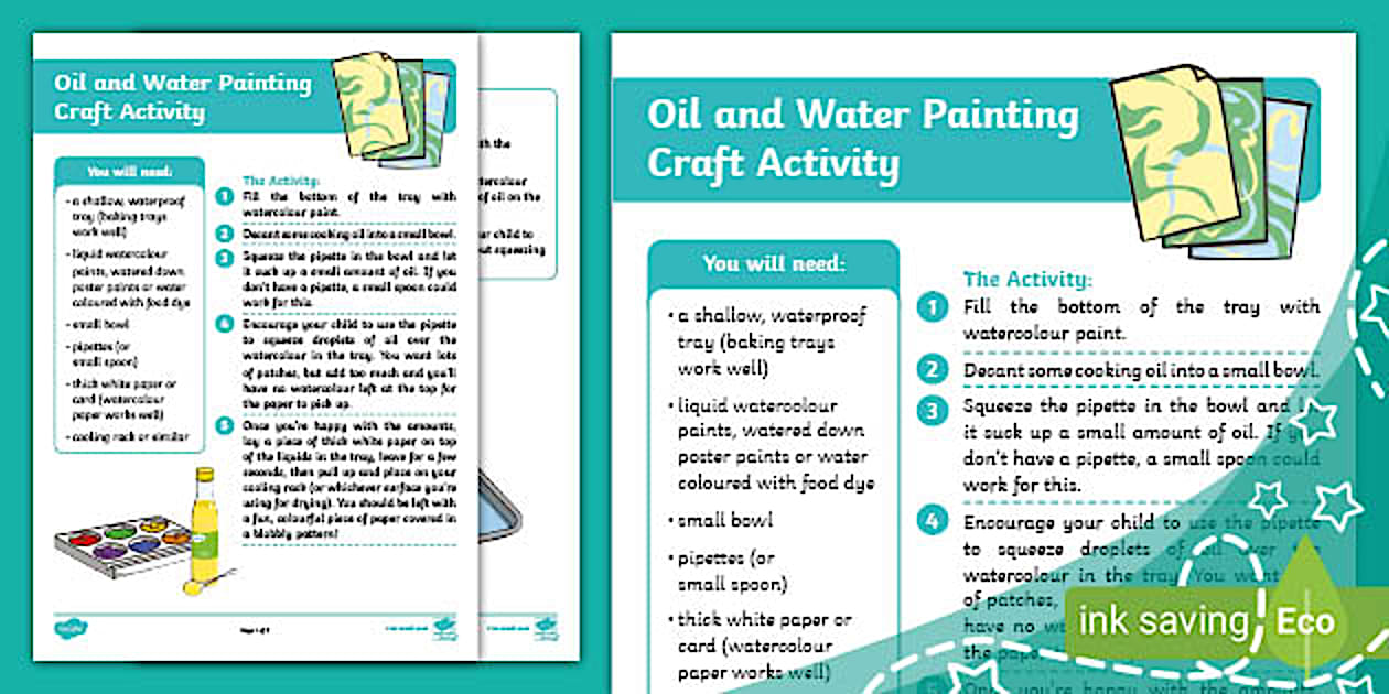 Oil and Water Painting Craft Activity