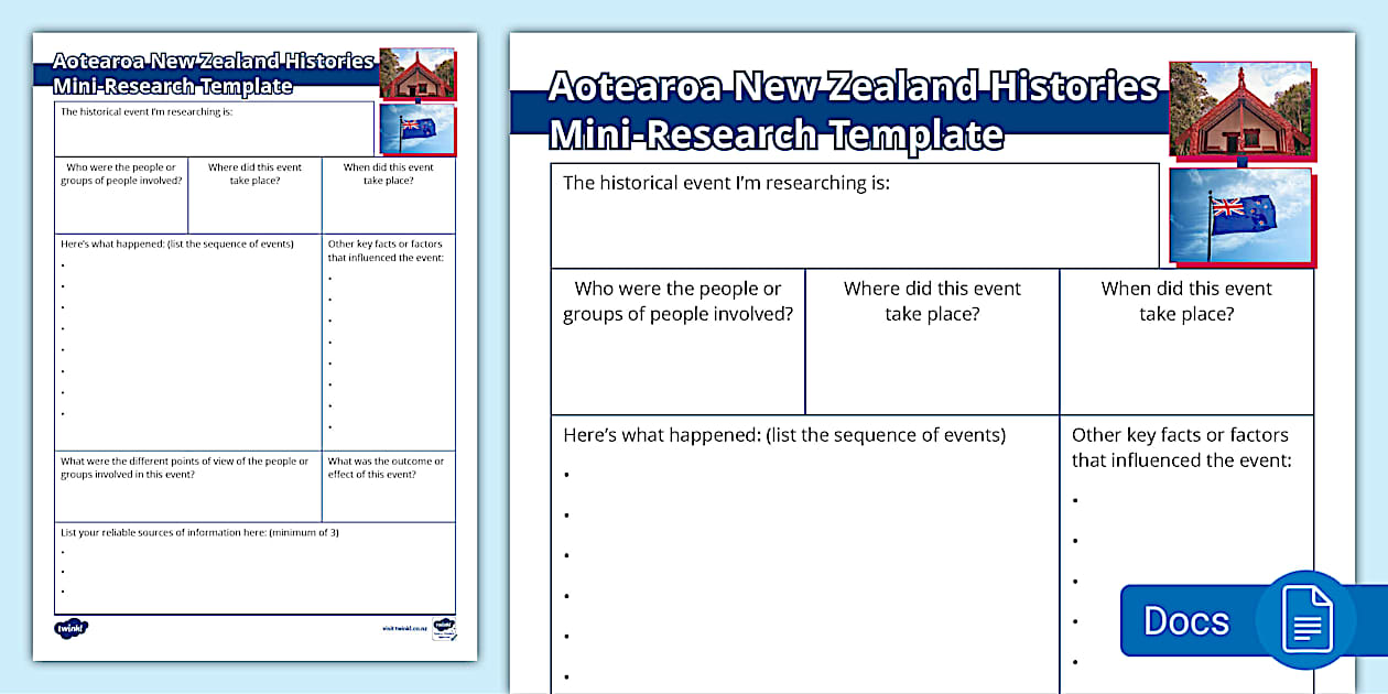 Mini-Research Template (Year 7-8 ANZH)