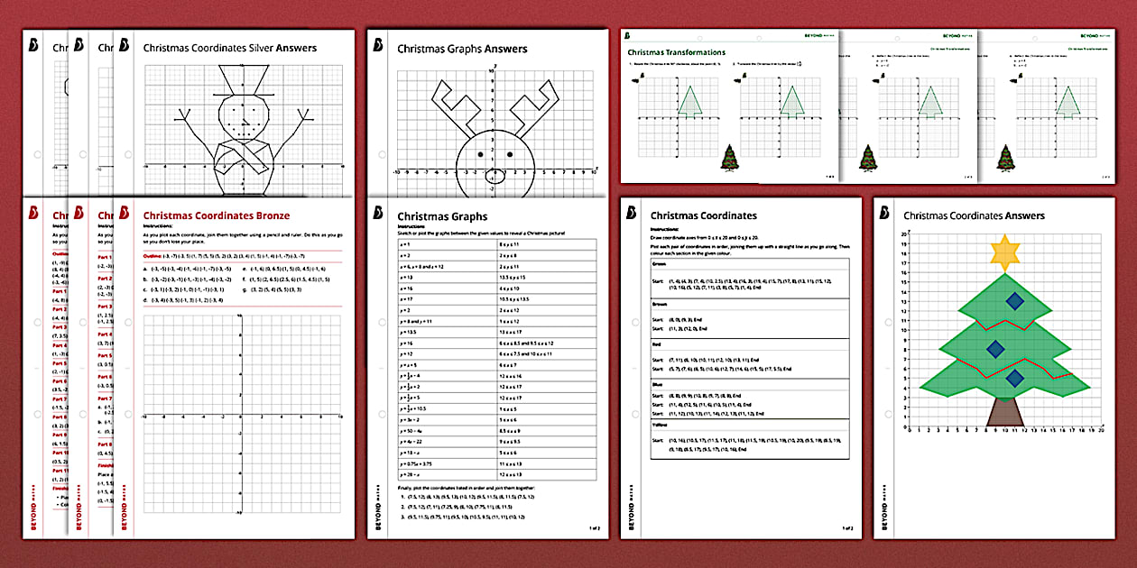 Christmas Coordinates and Graphs | Christmas Maths | Beyond
