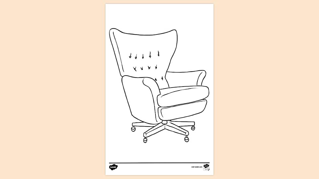 Comfy Chair Colouring Sheet | Colouring Sheets - Twinkl
