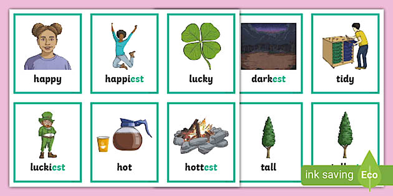 Suffix -est Matching Card Game (teacher made) - Twinkl