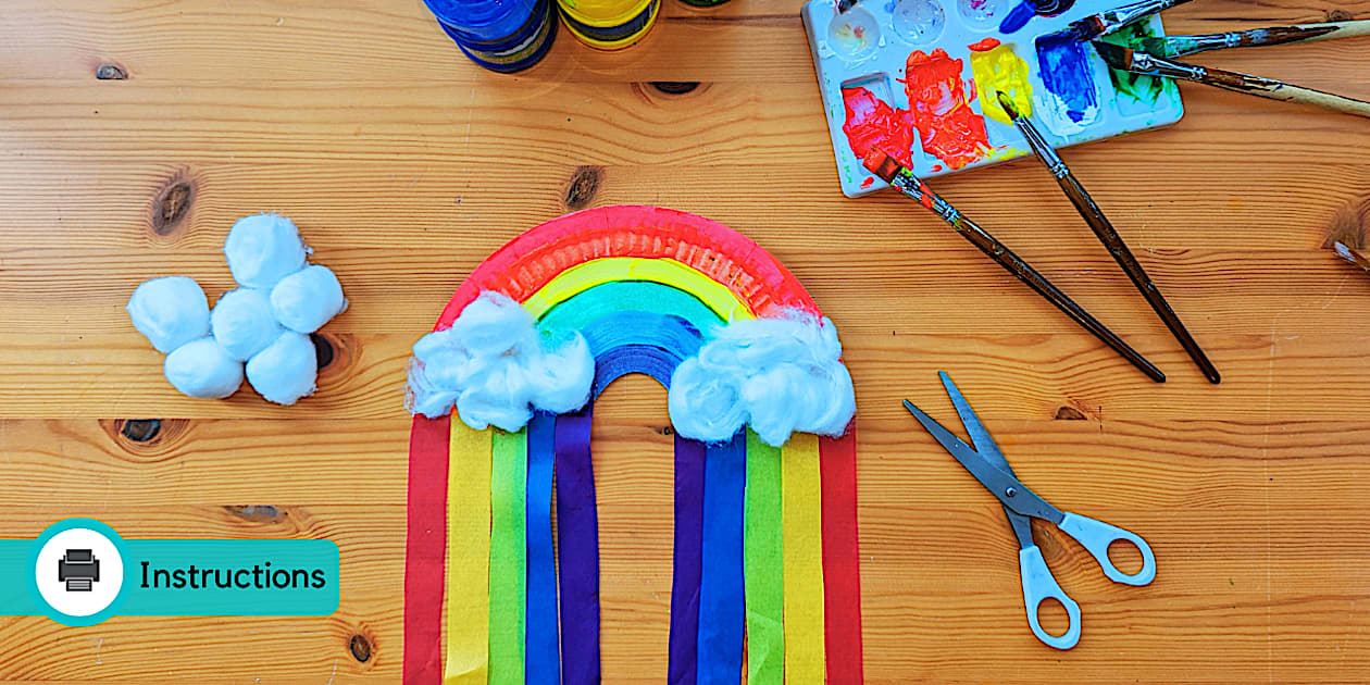 Paper Plate Rainbow Craft (teacher made) - Twinkl