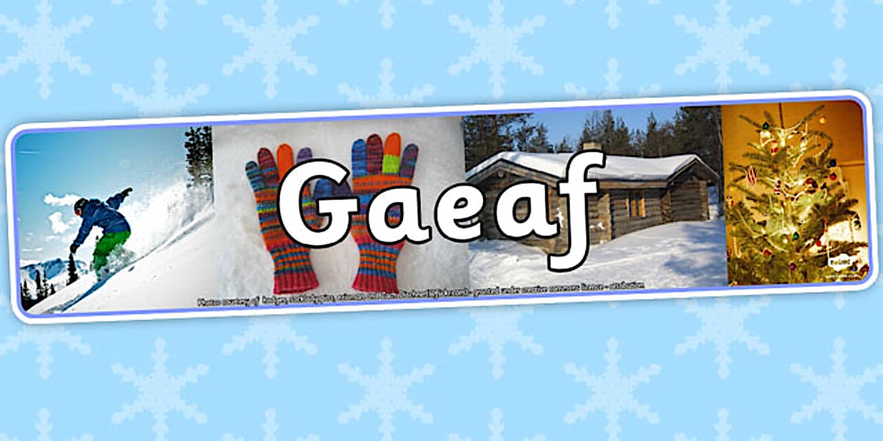 Winter Photo Display Banner Welsh Translation - Twinkl