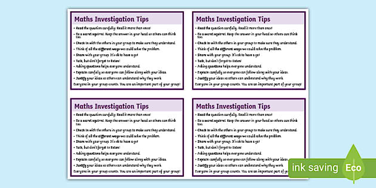 Inquiry Maths Reminder Cards (Teacher-Made) - Twinkl