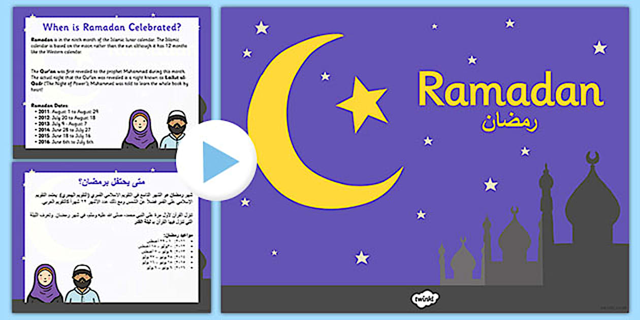 Ramadan Information PowerPoint Arabic Translation - Twinkl