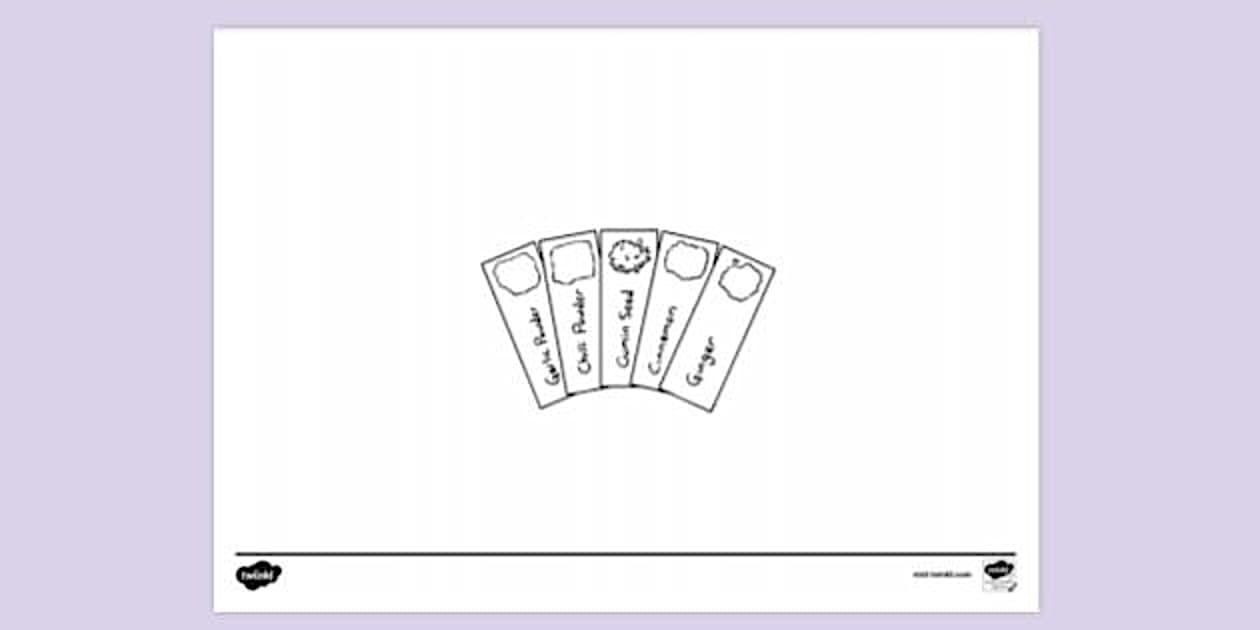 Sensory Spice Cards Colouring | Colouring Sheets | Twinkl