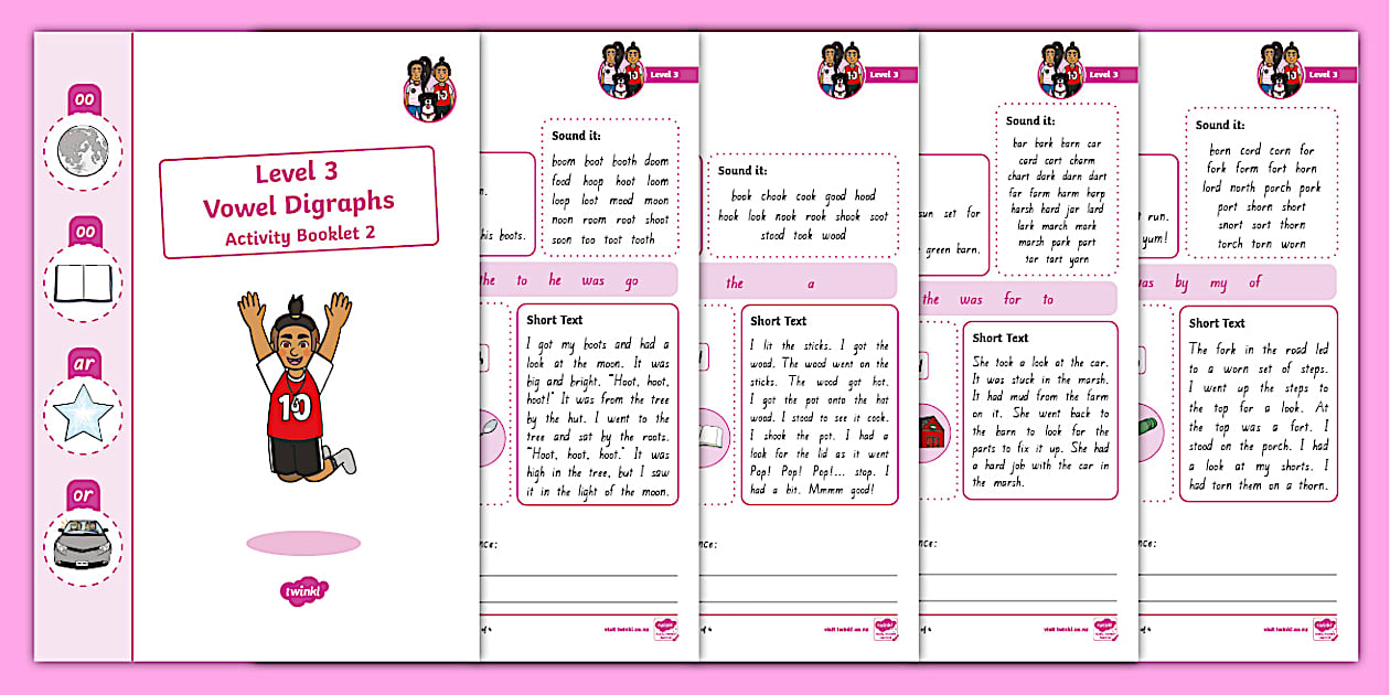 Level 3 Vowel Digraphs Activity Booklet 2 (teacher made)