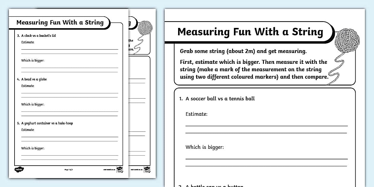 Grade 3 Math: Measuring area with a string (round objects)