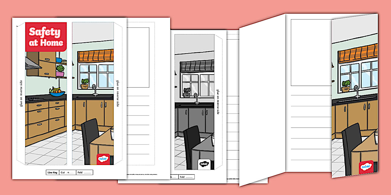Safety at Home Folding Writing Template - Twinkl