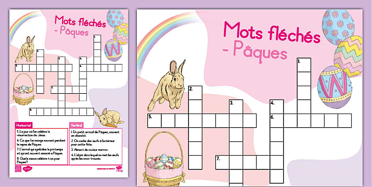 Mots fléchés pour CE1/CE2 - Pâques (teacher made)