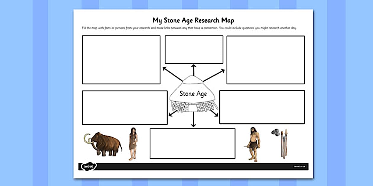 Stone Age Themed Research Map (teacher made) - Twinkl