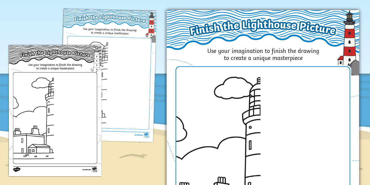 Finish the Lighthouse Picture Worksheet (teacher made)