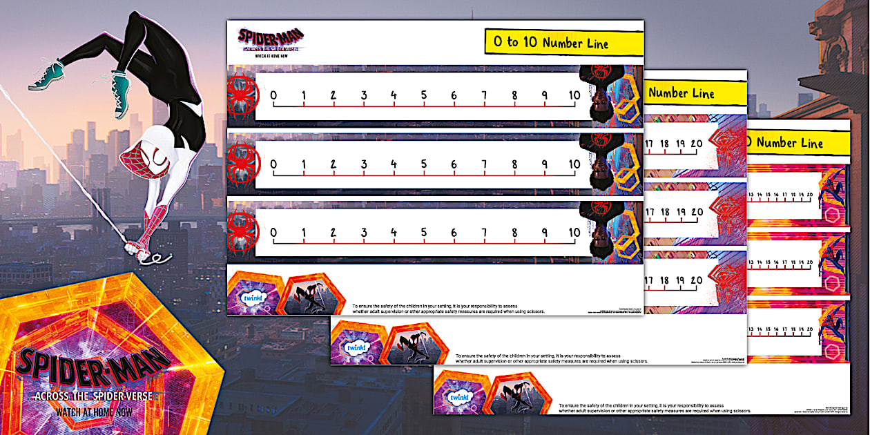 FREE! - 👉 Spider-Man: Number Line (teacher made) - Twinkl
