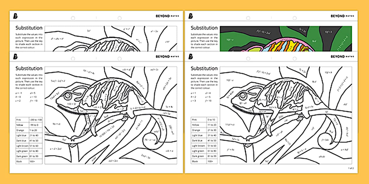 👉 Substitution 2 Colour by Number (teacher made) - Twinkl
